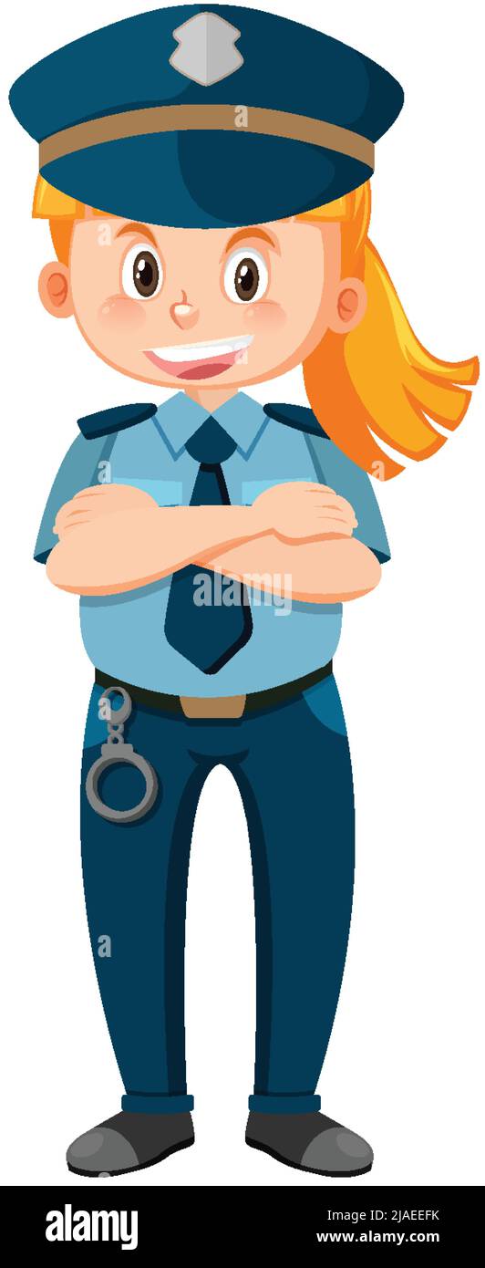 Police officer cartoon character on white background illustration Stock ...