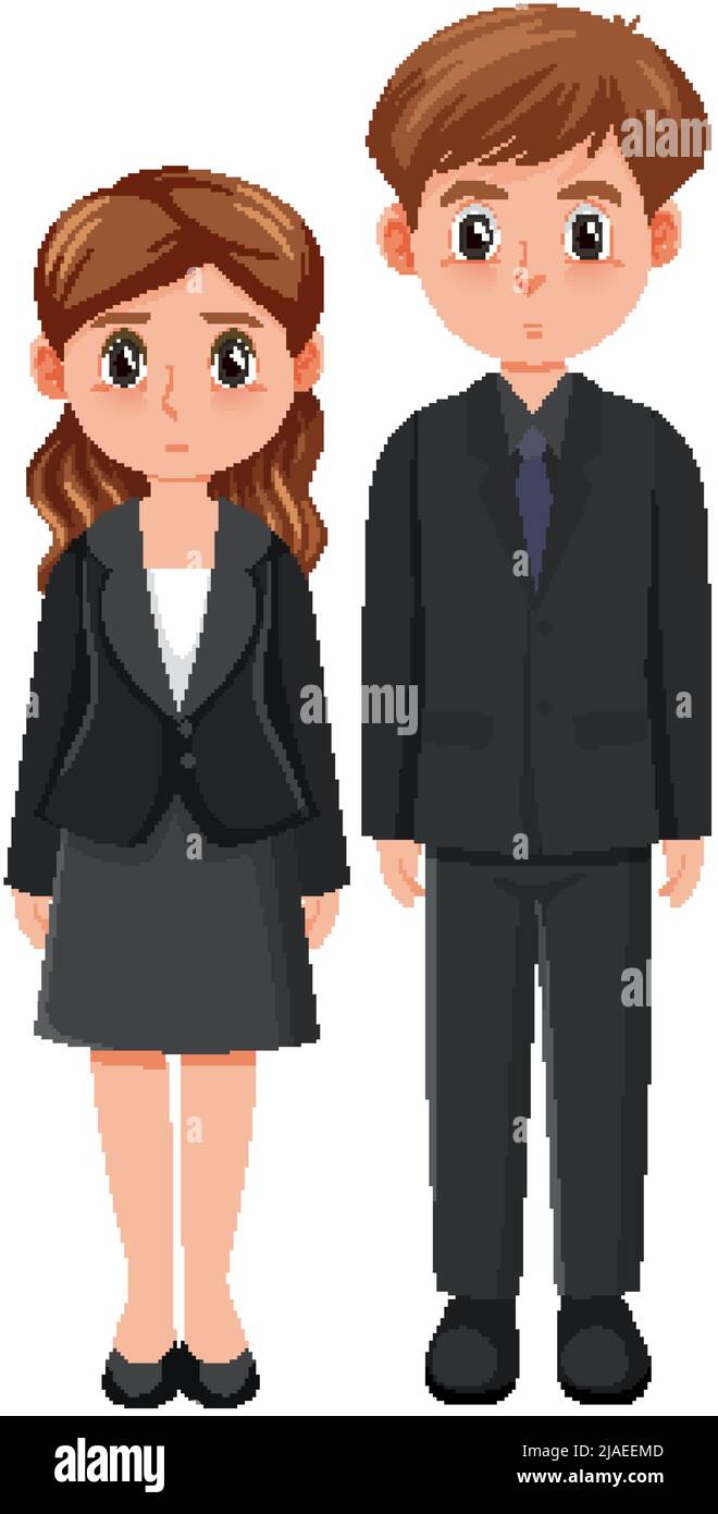 A couple in mourning clothes illustration Stock Vector Image & Art - Alamy