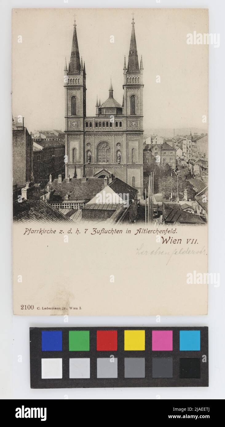 7., Lerchenfelder Straße 111 - Altlerchenfeld church, postcard. Carl ...