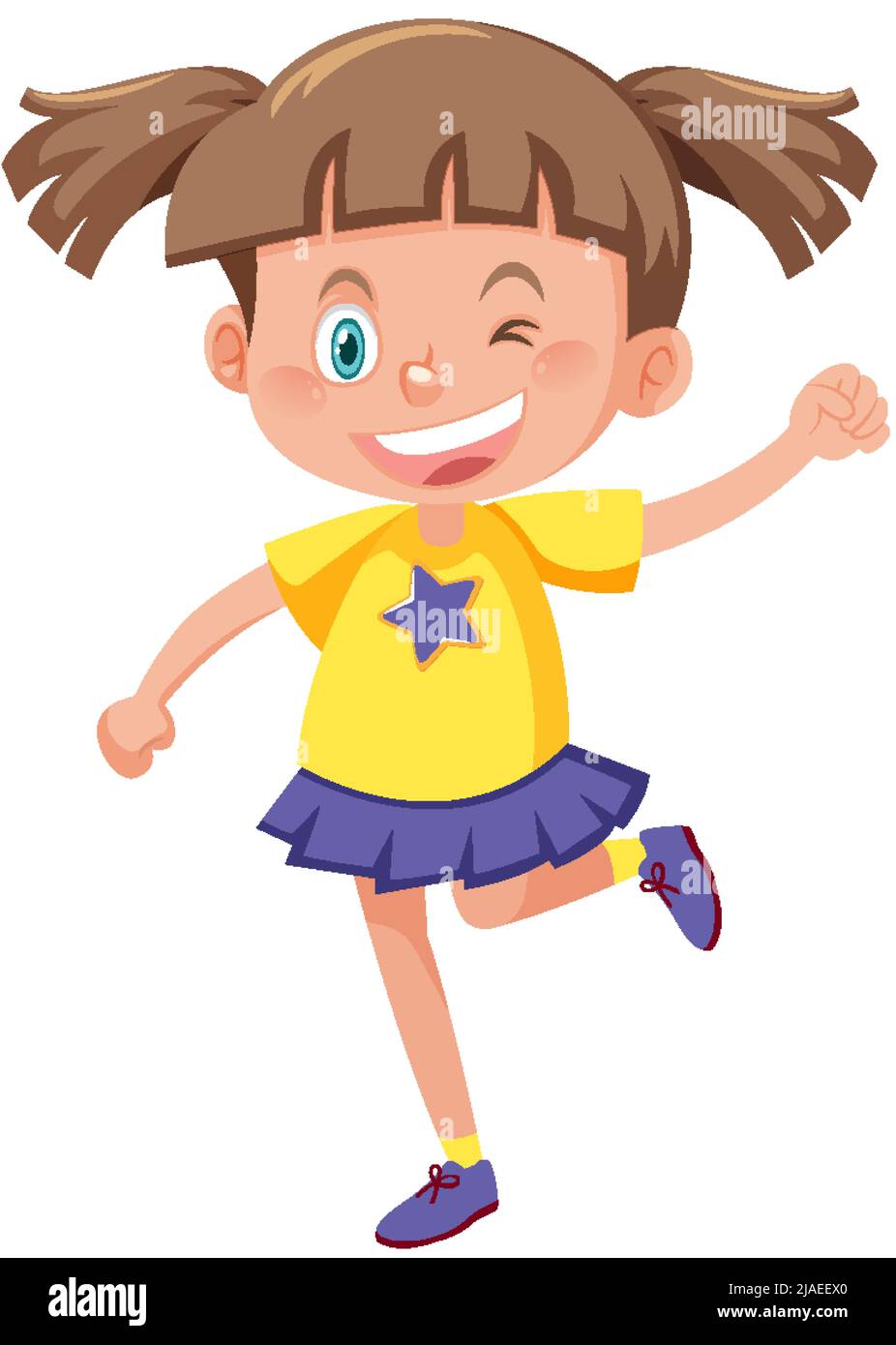 Happy girl cartoon character illustration Stock Vector Image & Art - Alamy