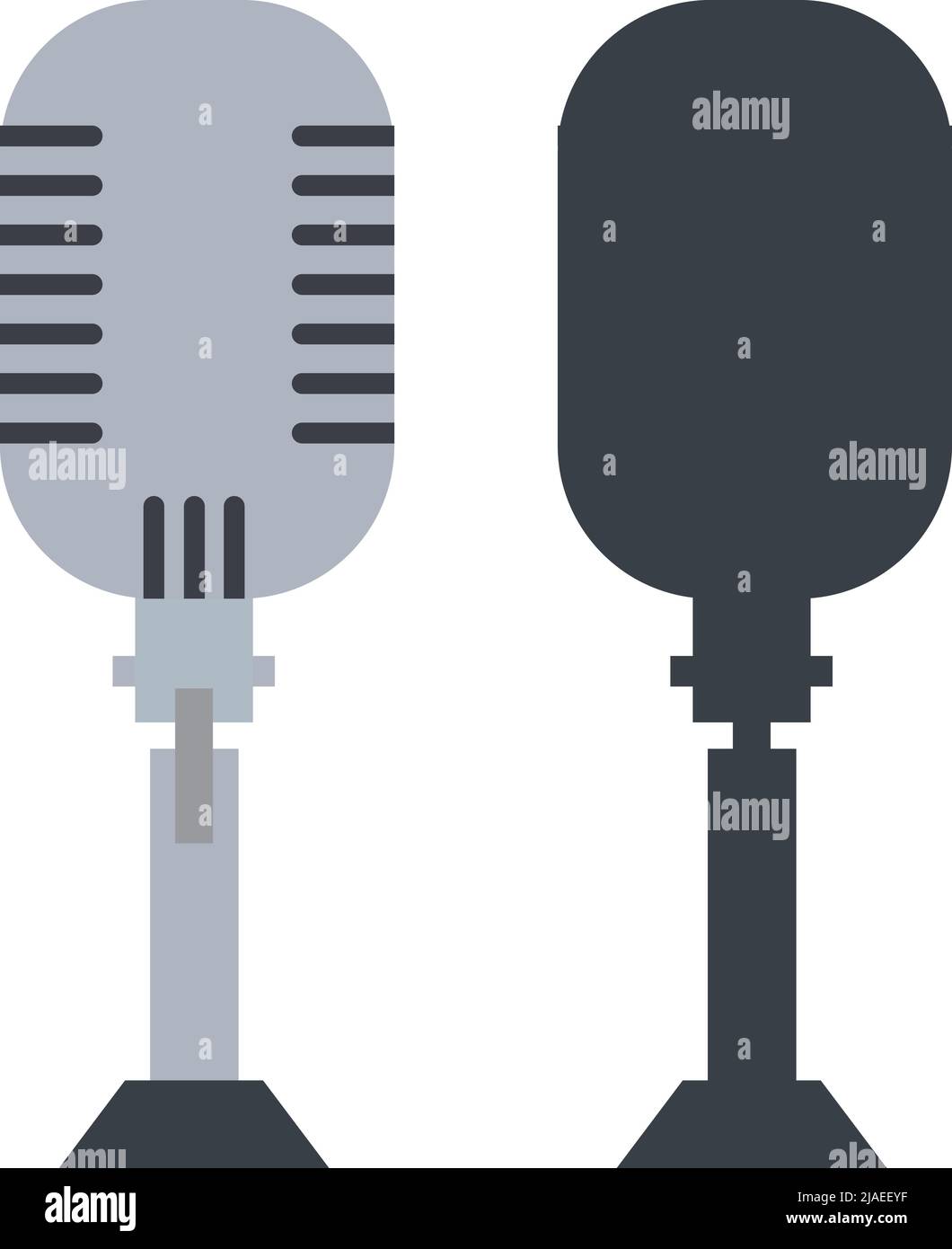 Old microphone icon set. Editable vector Stock Vector Image & Art - Alamy