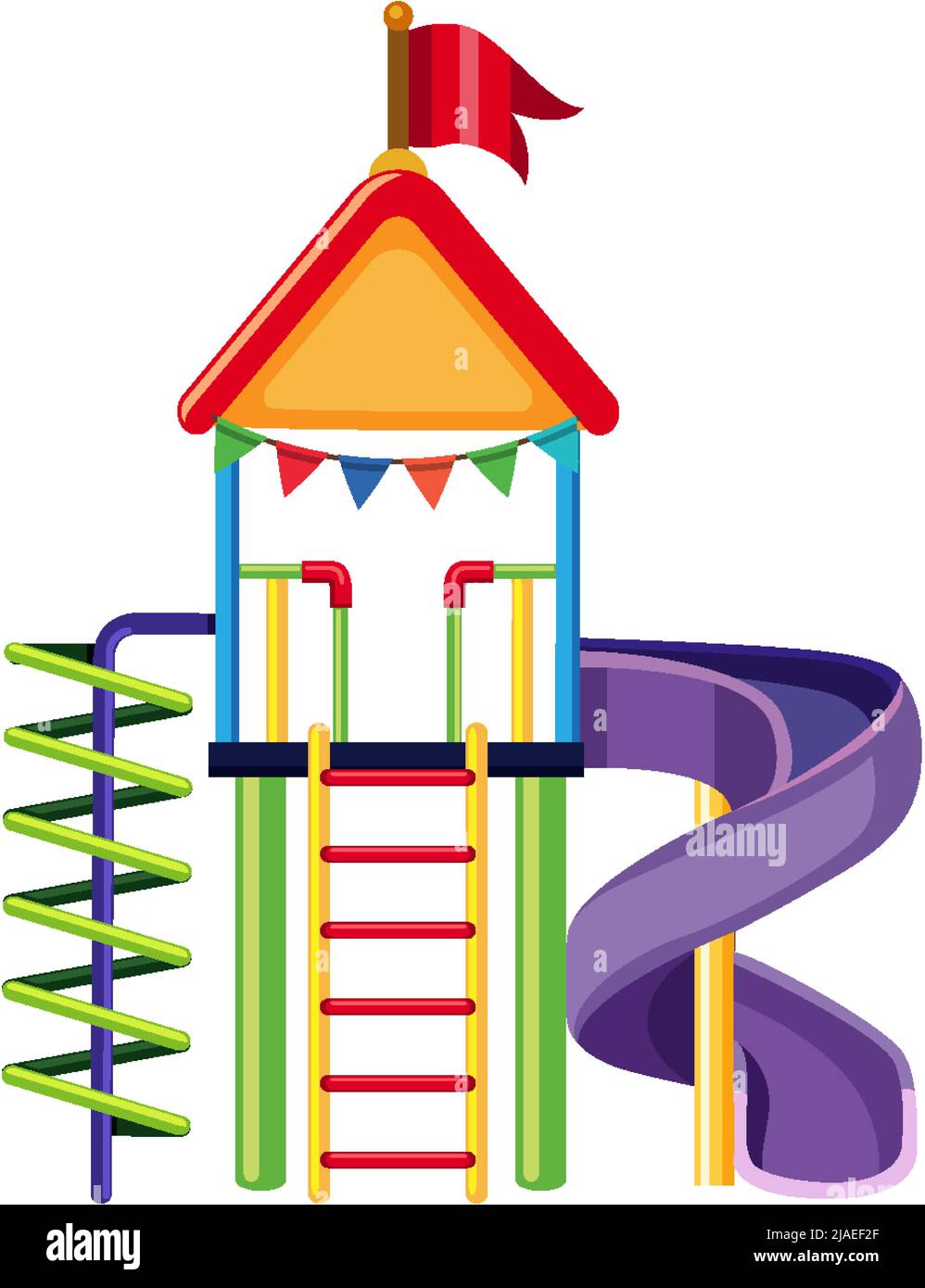 Outdoor playground slide for kids illustration Stock Vector Image & Art ...