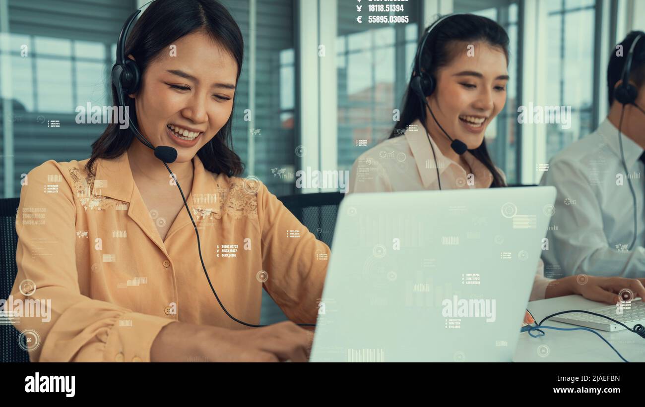 Customer support call center provide data with envisional graphic ...