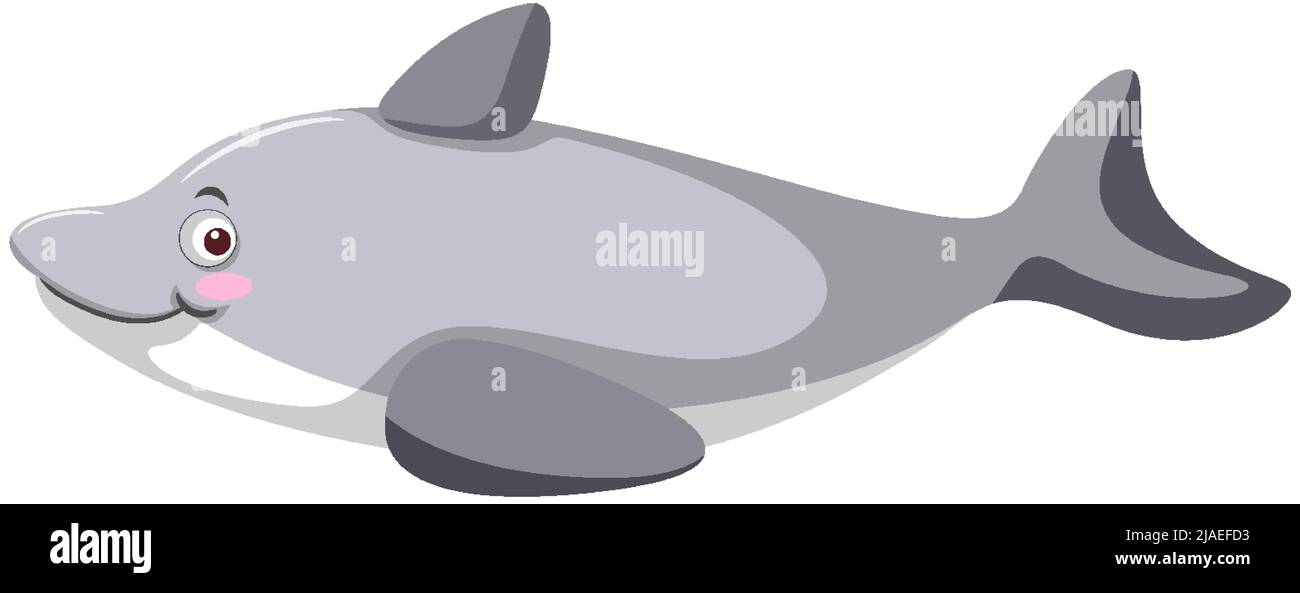 Grey dolphin in cartoon style illustration Stock Vector Image & Art - Alamy