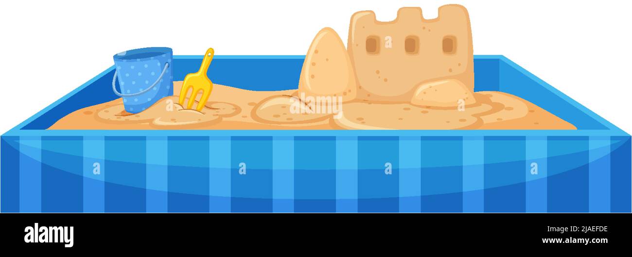 Children sand pit on white background illustration Stock Vector Image ...