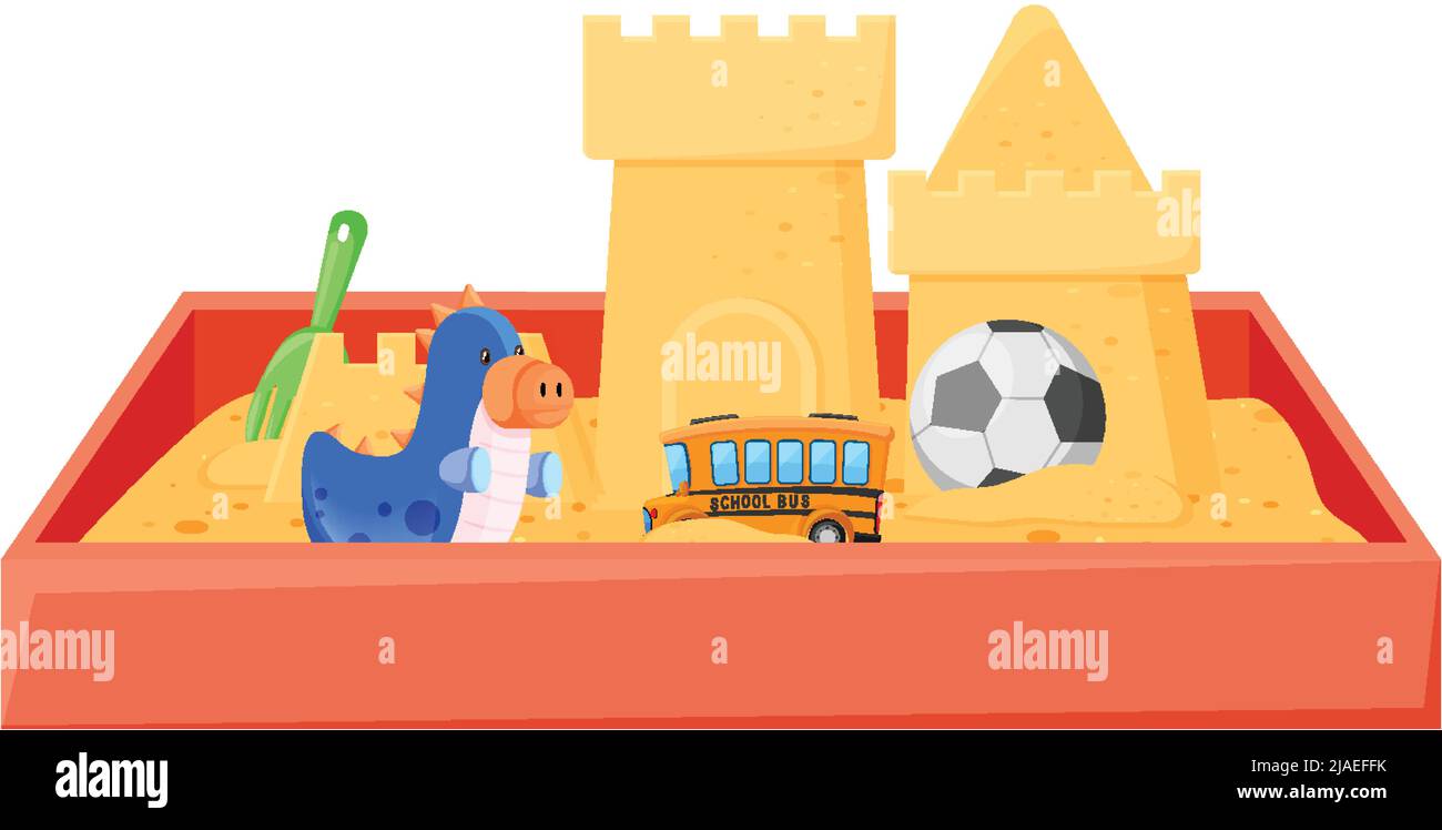 Children sand pit on white background illustration Stock Vector Image ...