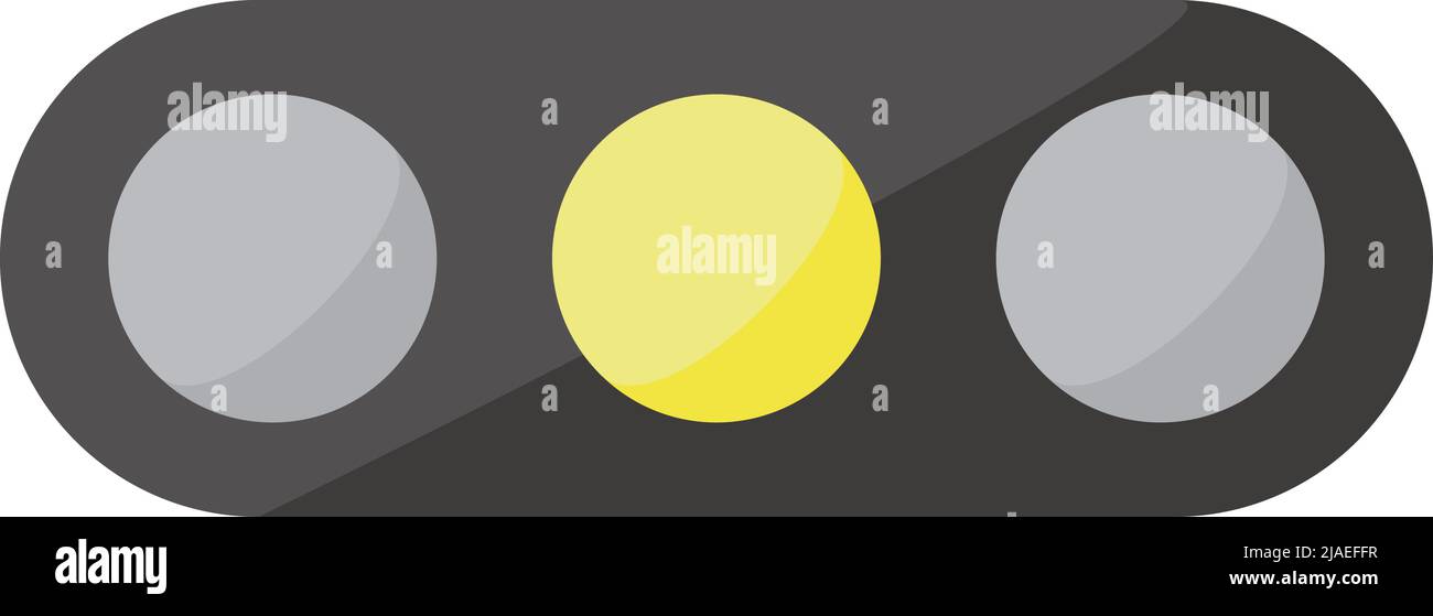 traffic light. Vector illustration of a yellow signal traffic. Editable ...