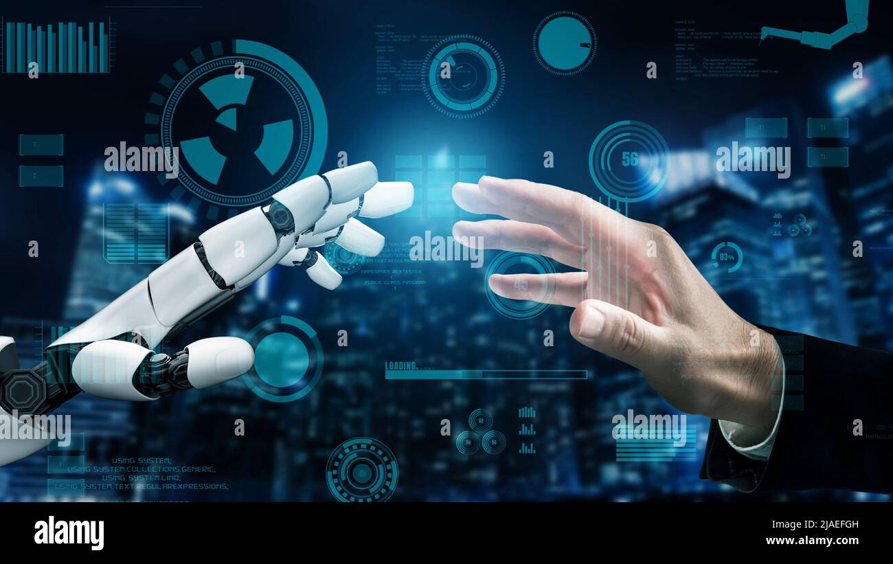 Futuristic robot artificial intelligence revolutionary AI technology ...