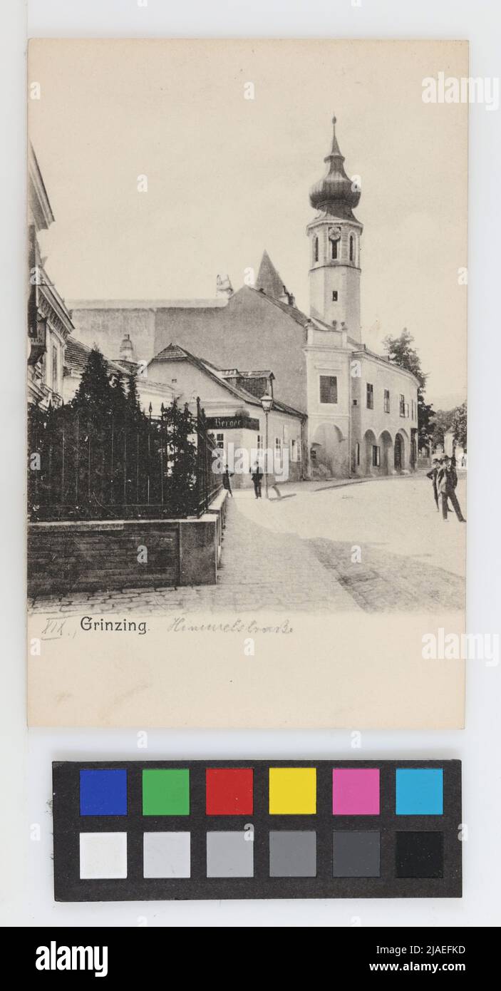 19., Grinzing - Himmelstraße - with Grinzingen church, postcard ...