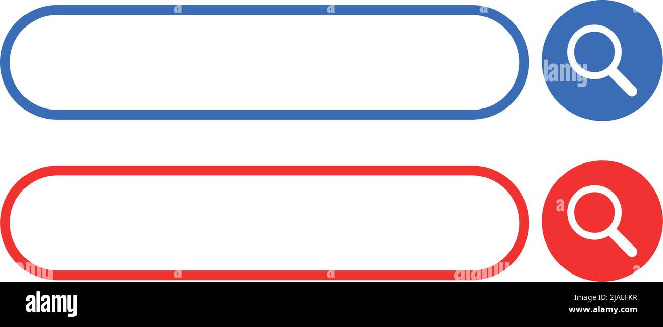 Vector icon for blue and red search. Search Box and Search Bar ...