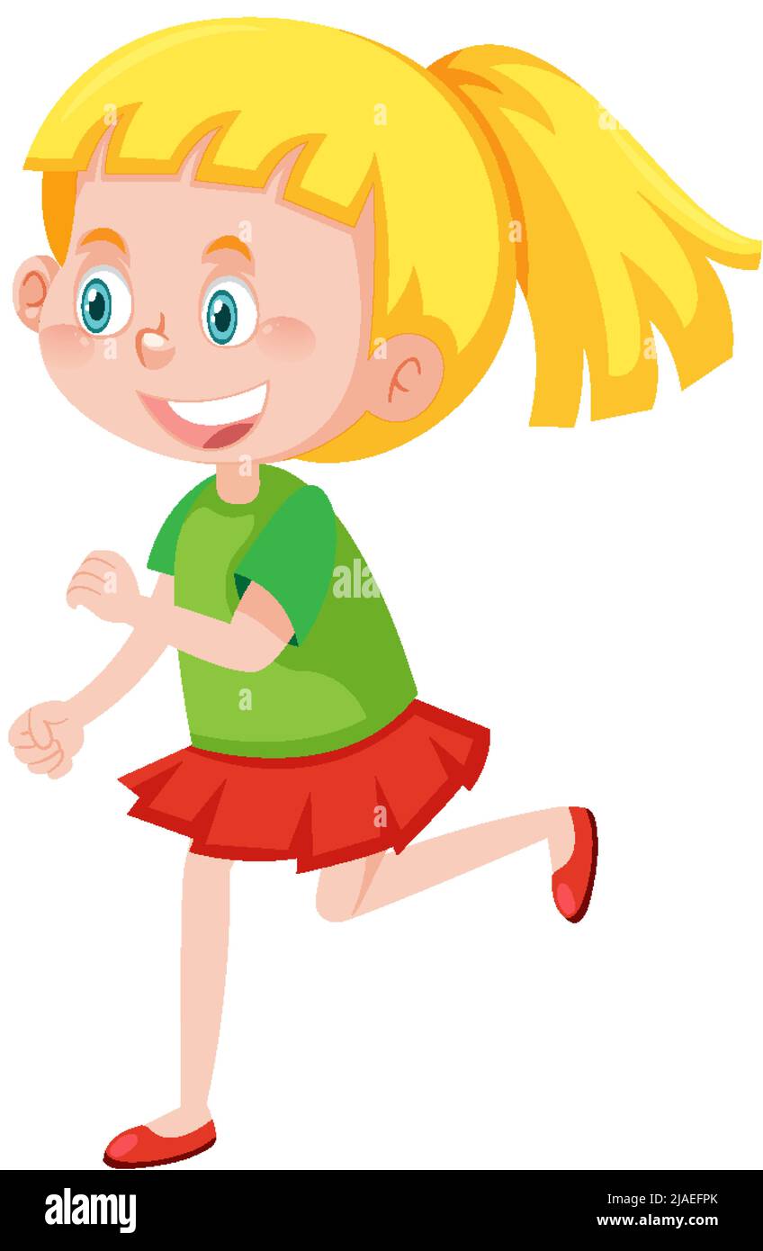 Cartoon girl in walking posture illustration Stock Vector Image & Art ...