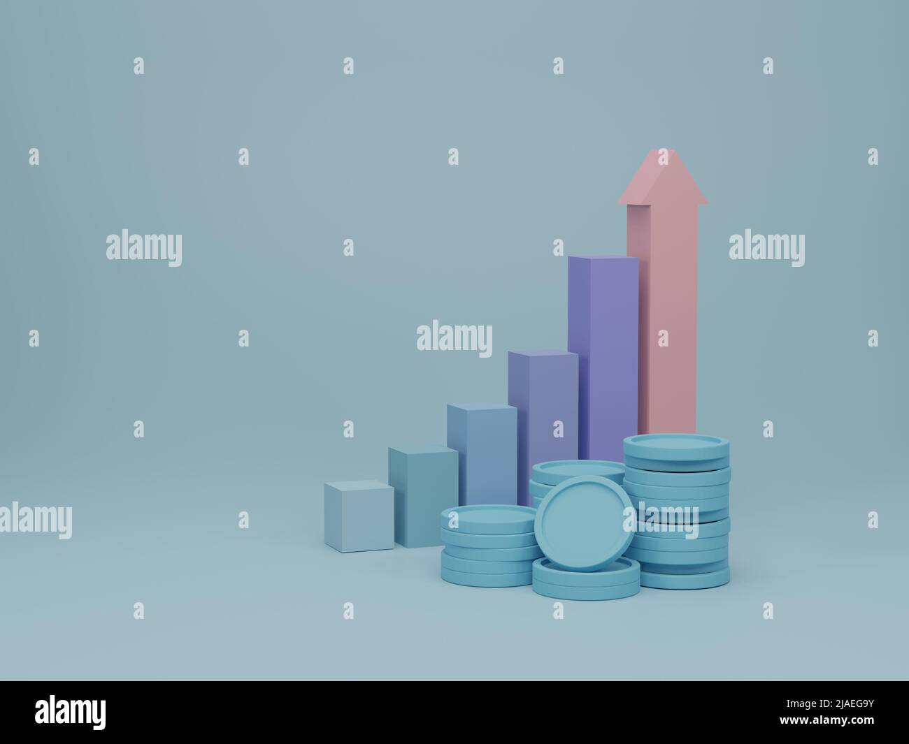 Stair step to growth success and bar graph with coins stack. Growth ...