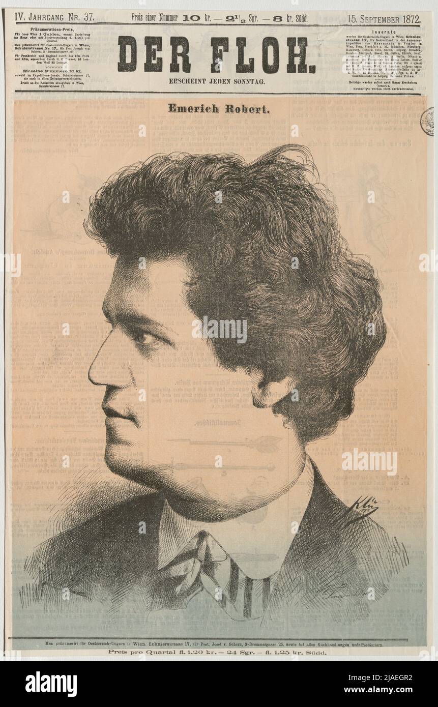Emerich Robert. ". Emerich Robert, actor (title page of" Der Floh ...