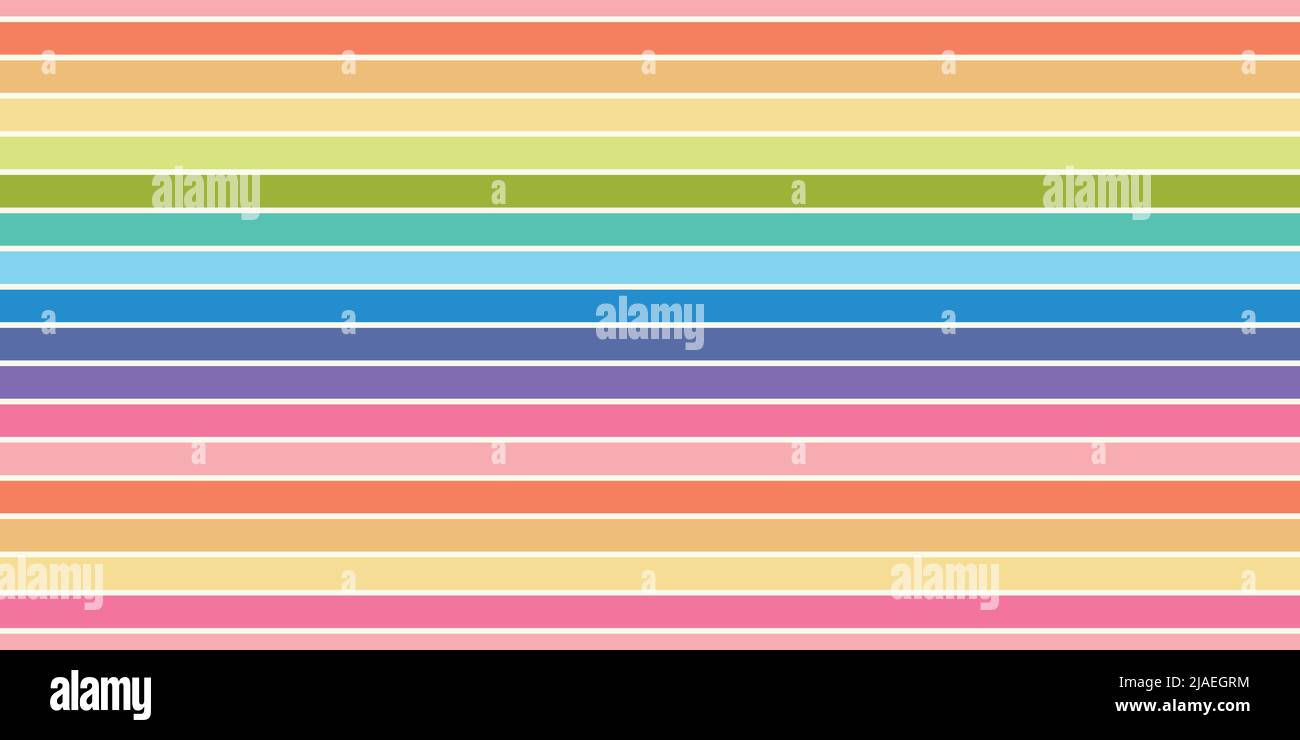 Rainbow stripes background banner vector. Fun colourful horizontal ...