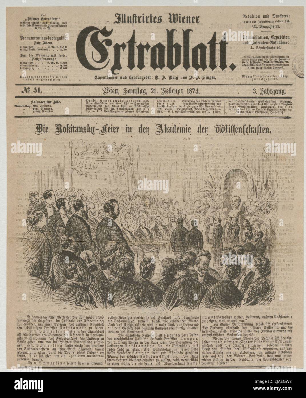 The Rokitansky celebration in the Academy of Sciences Stock Photo - Alamy