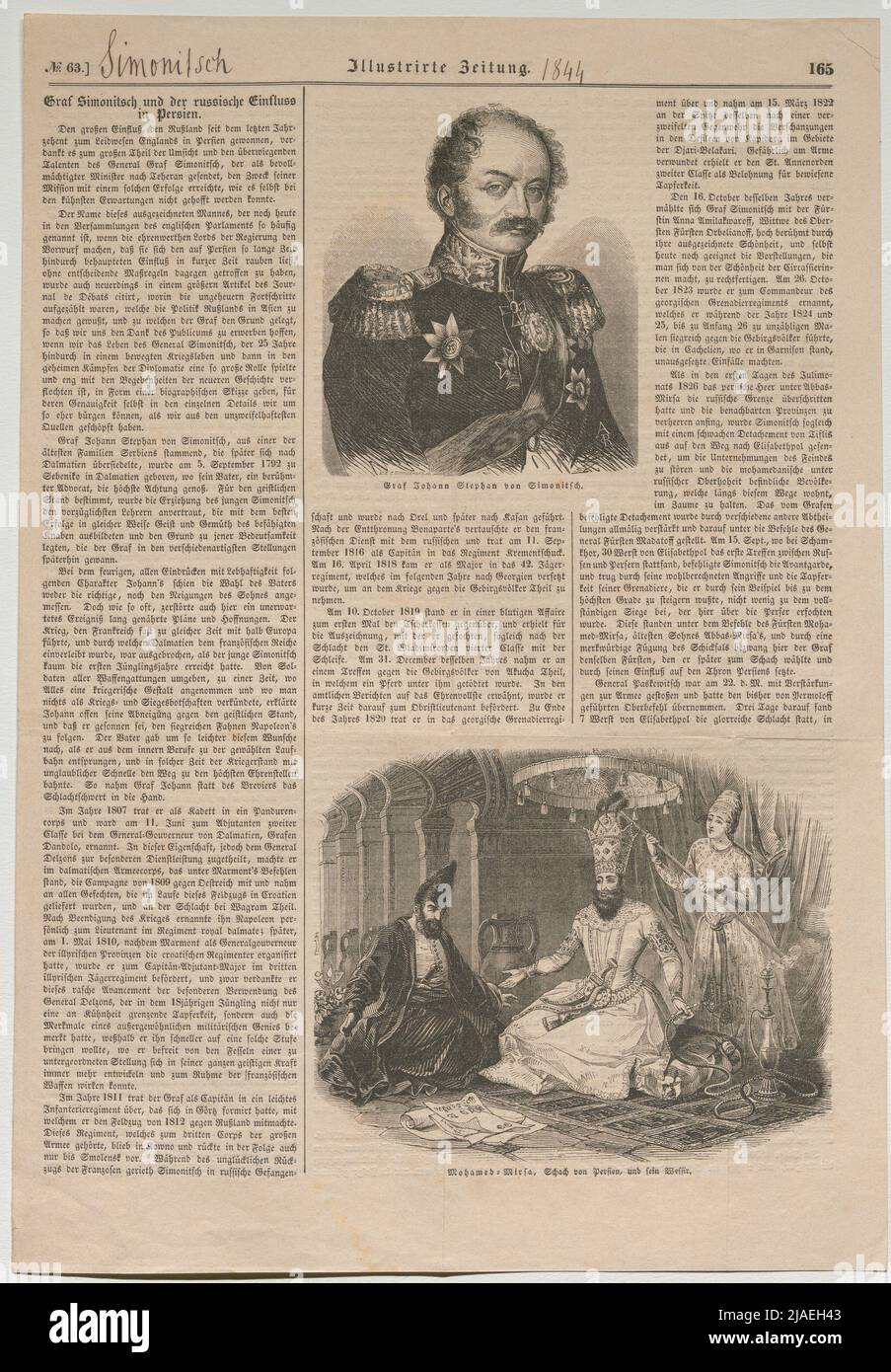 Count Johann Stephan von Simonitsch. Mohames-Mirsa chess by Persia, and ...