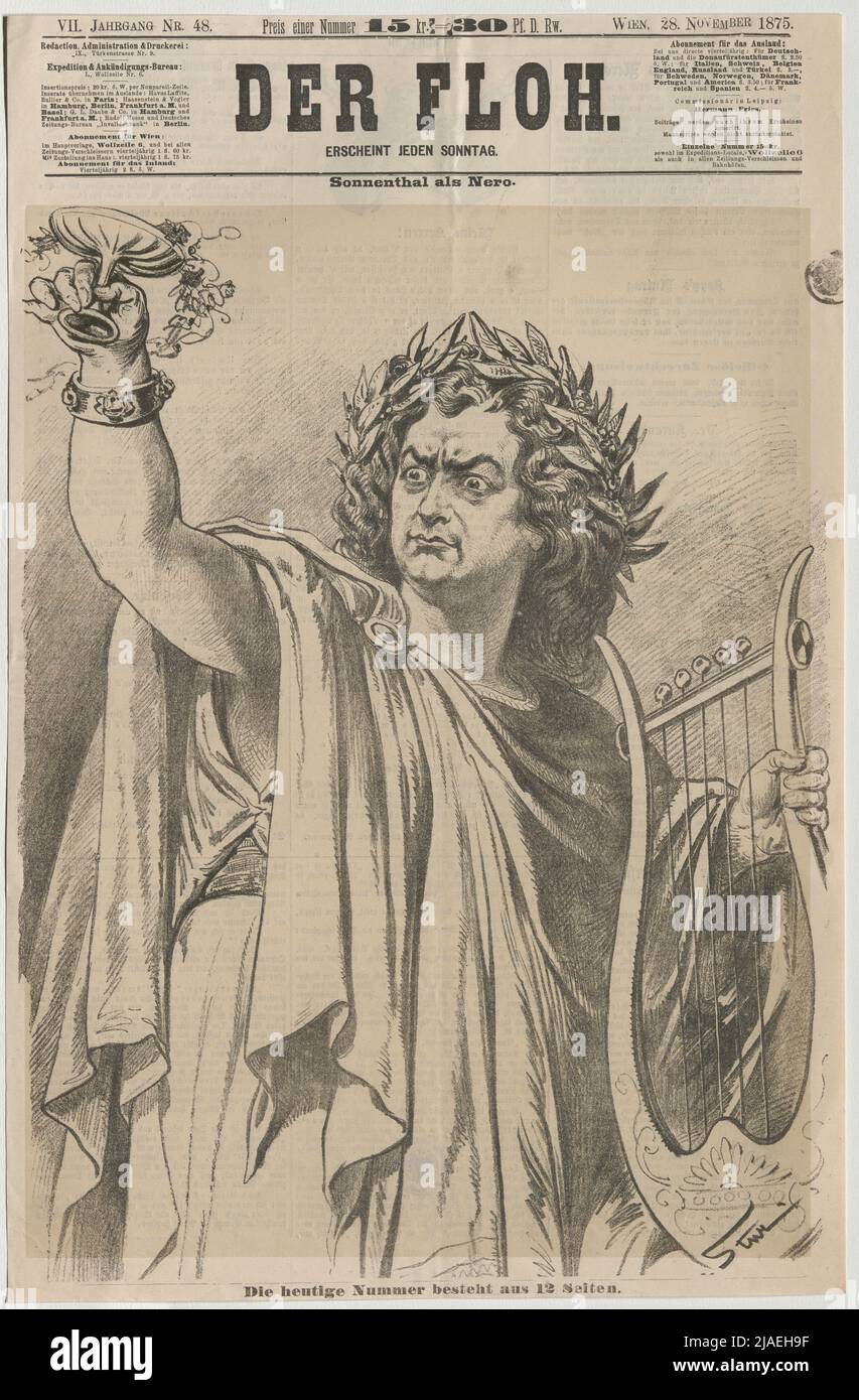 Sonnenthal as Nero. ". The actor Adolf Sonnenthal as Nero (title page of" Der Floh "). Carl von ...