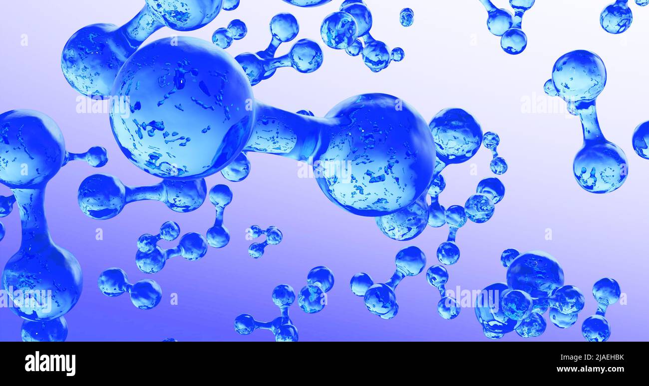 models of the hydrogen molecule H2 - two atoms. physics chemistry ...