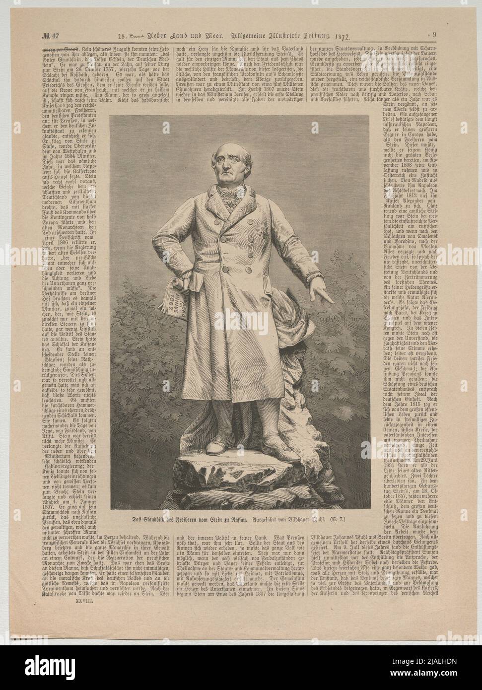The statue of the baron from the stone in Nassau. ". The statue of ...