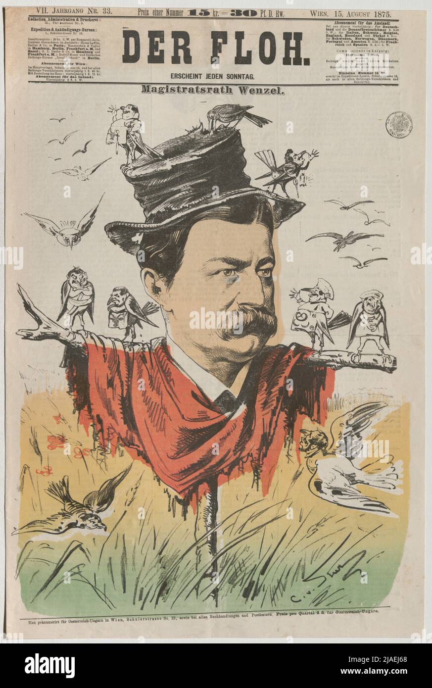 Magistratsrath Wenzel. ". Wenzel Magistratsrat Wenzel as scarecrow (title page of" Der Floh ...