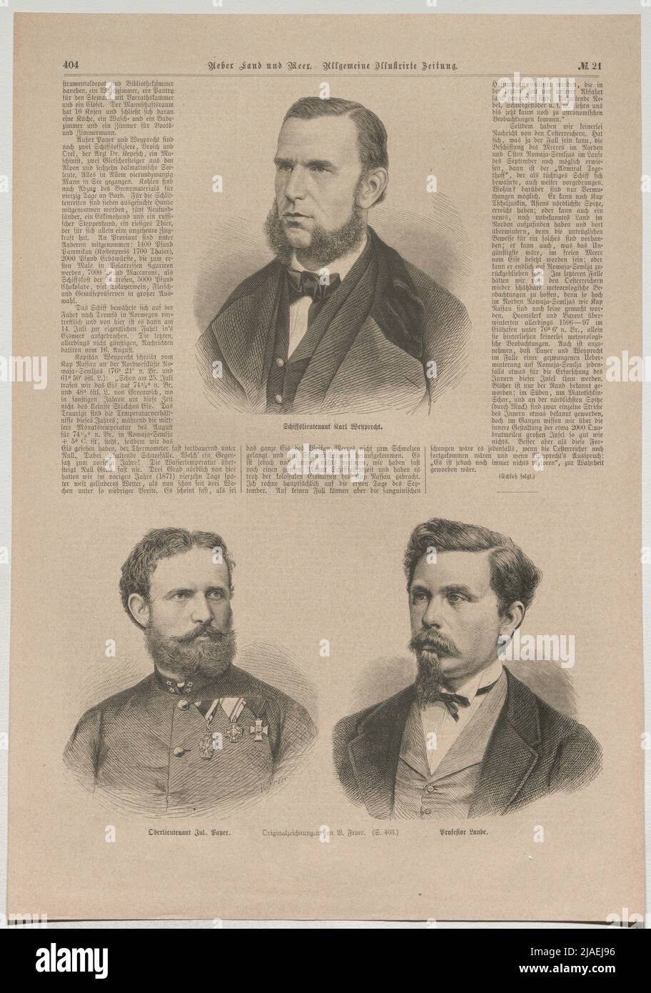 Count Hans Wilczek. Lieutenant Julius Payer. Ship capitant Carl ...