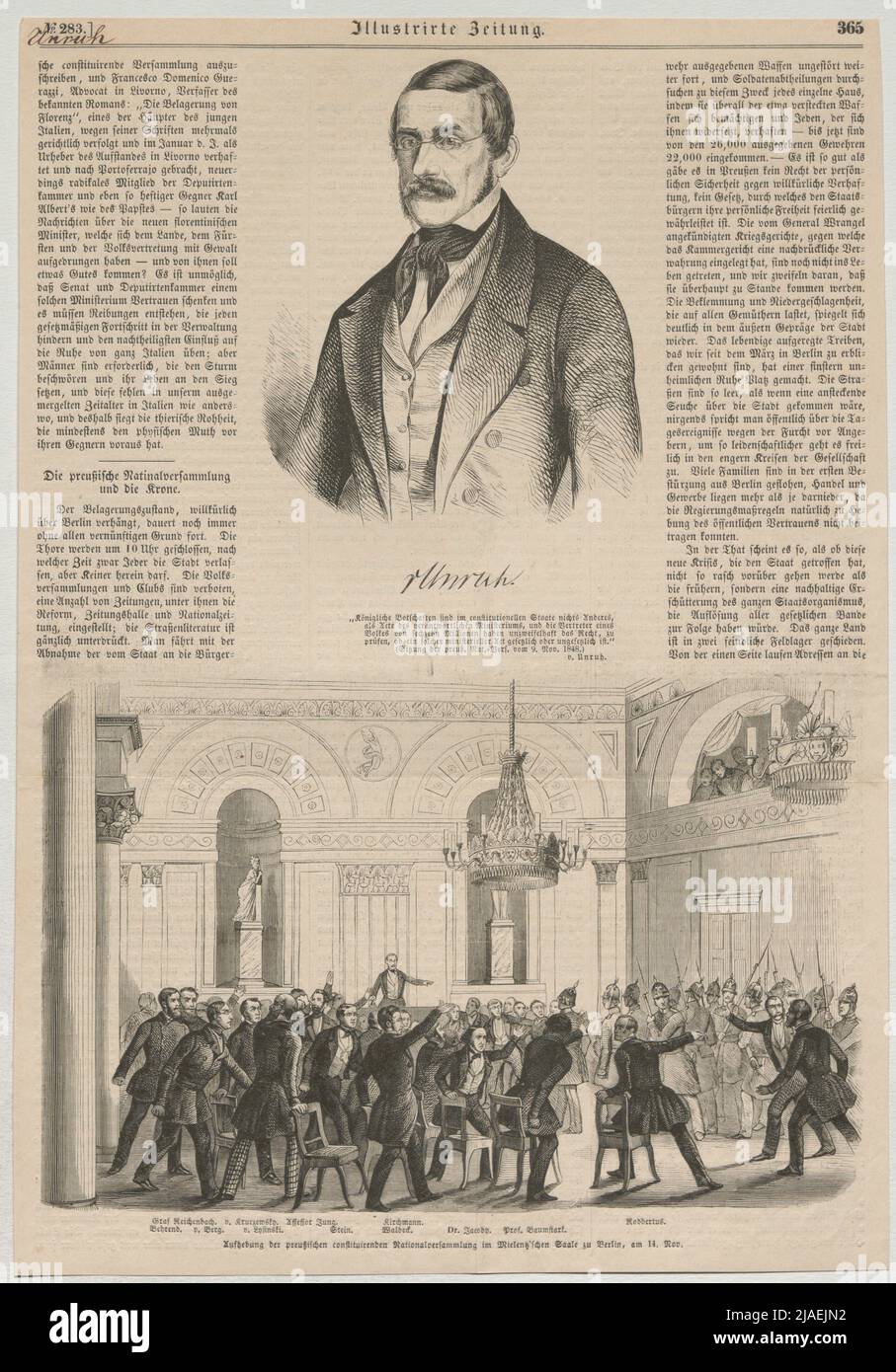 Unrest; Lift of the Prussian constituent National Assembly in Mieletz's ...
