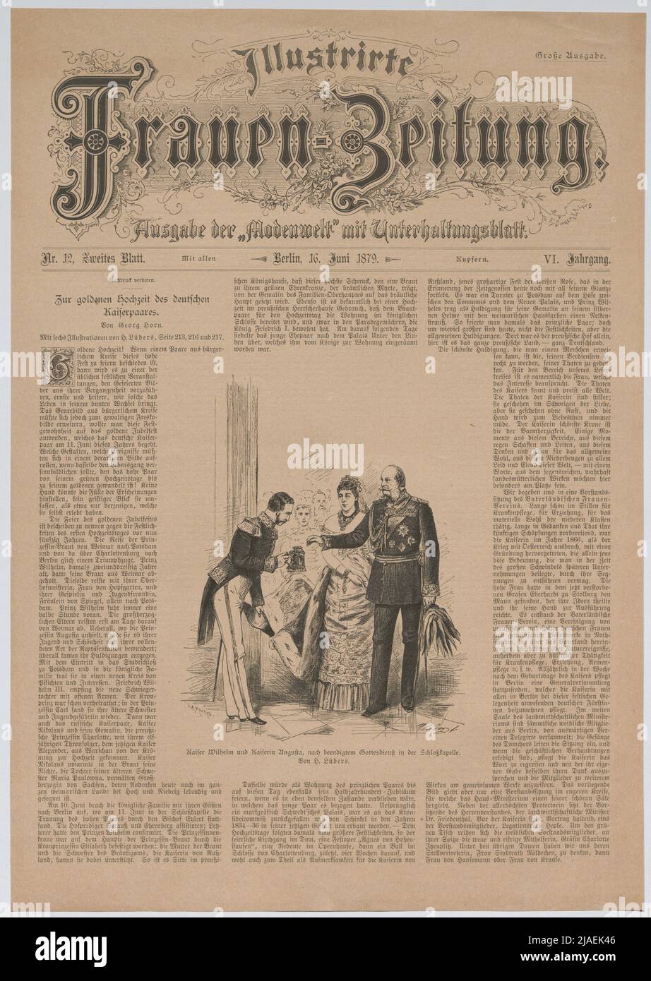 Kaiser Wilhelm and Empress Augusta, after a worship service in the ...