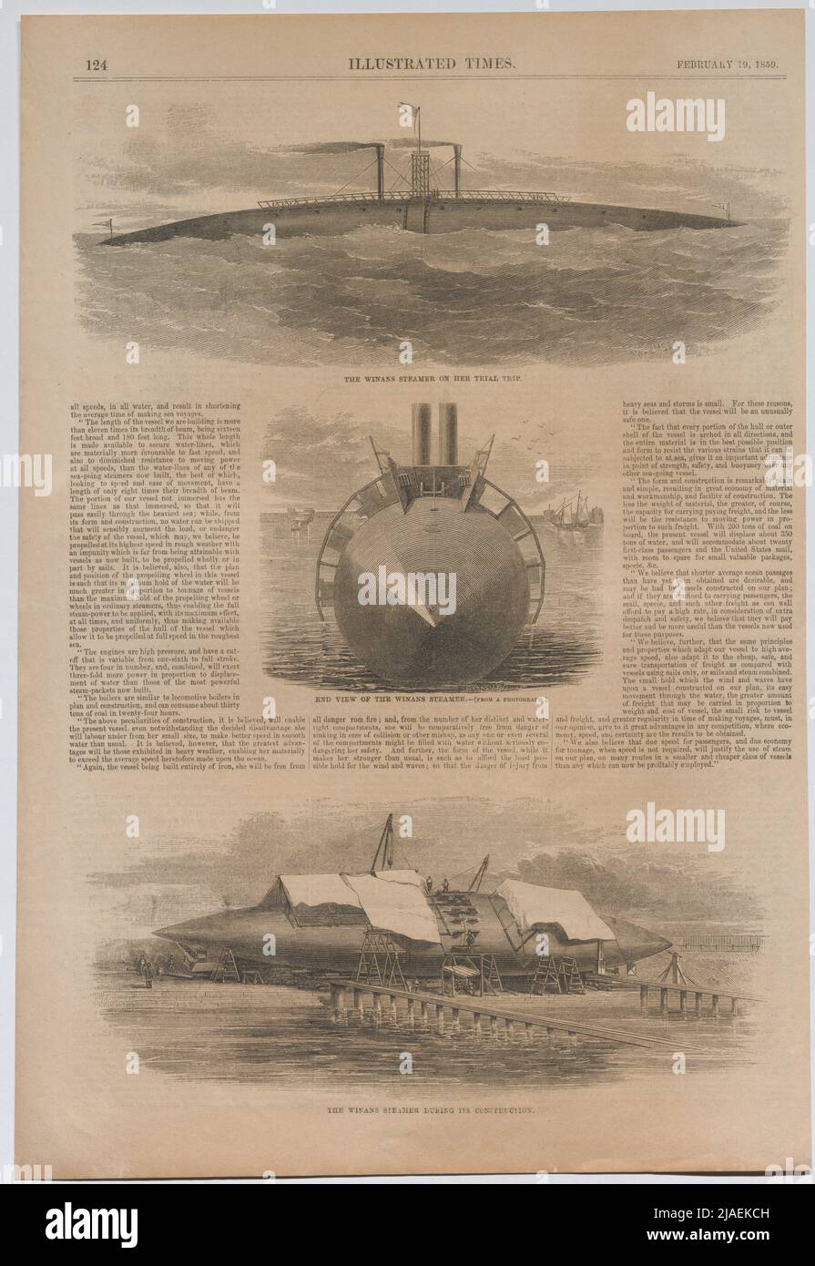 THE WINANS STEAMER ON HER TRIAL TRIP. END VIEW OF THE WINANS STEAMER ...