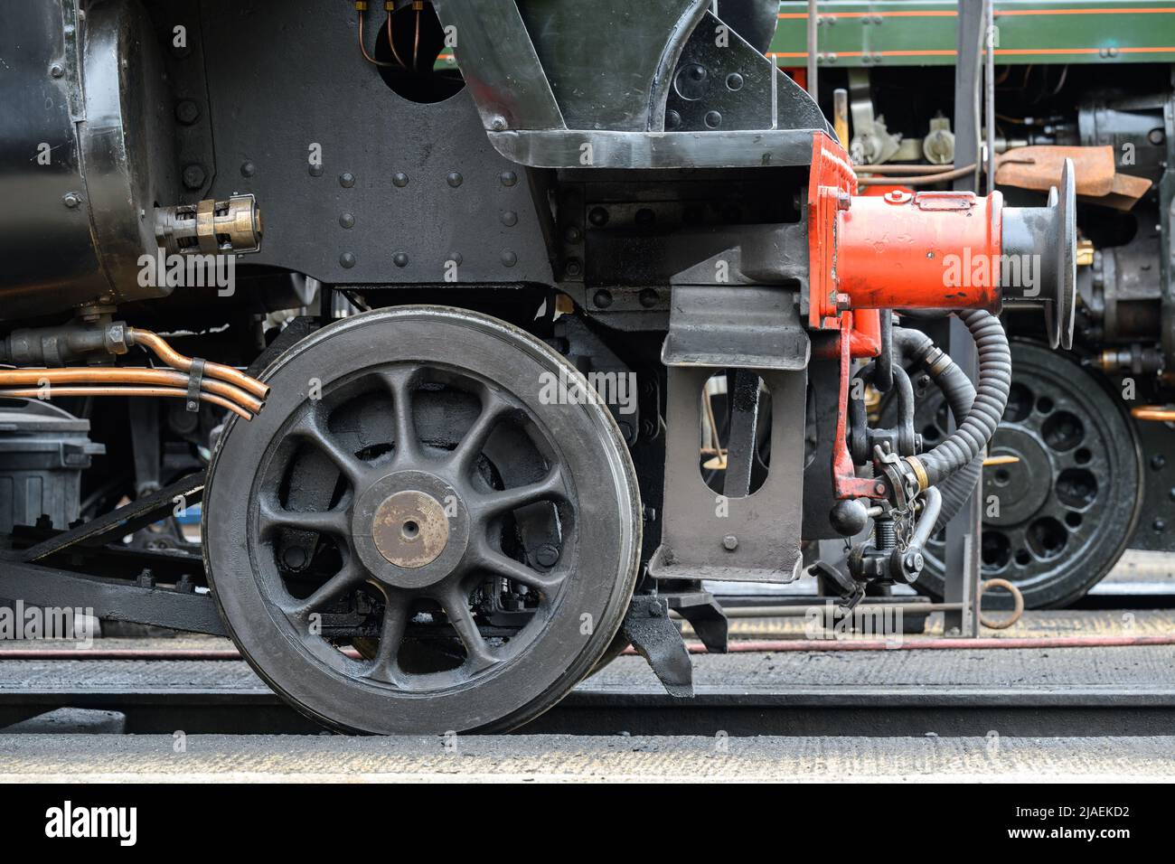 Historical Steam locomotive wheels detail Stock Photo - Alamy