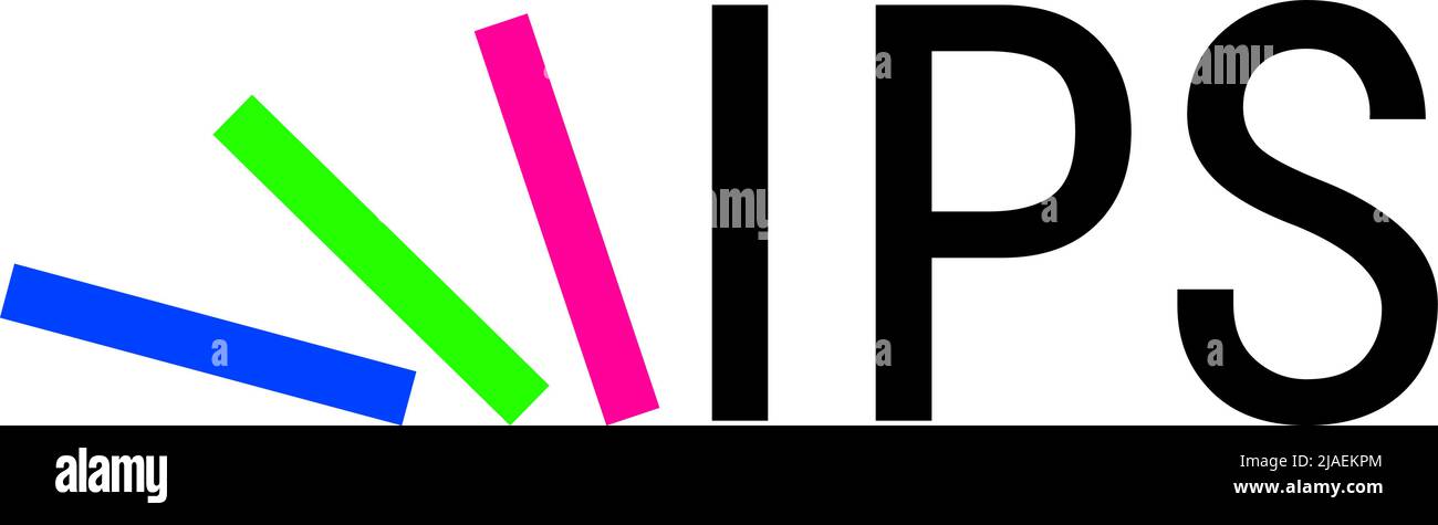 IPS matrix monitor screen, vector sign ips technology Stock Vector ...