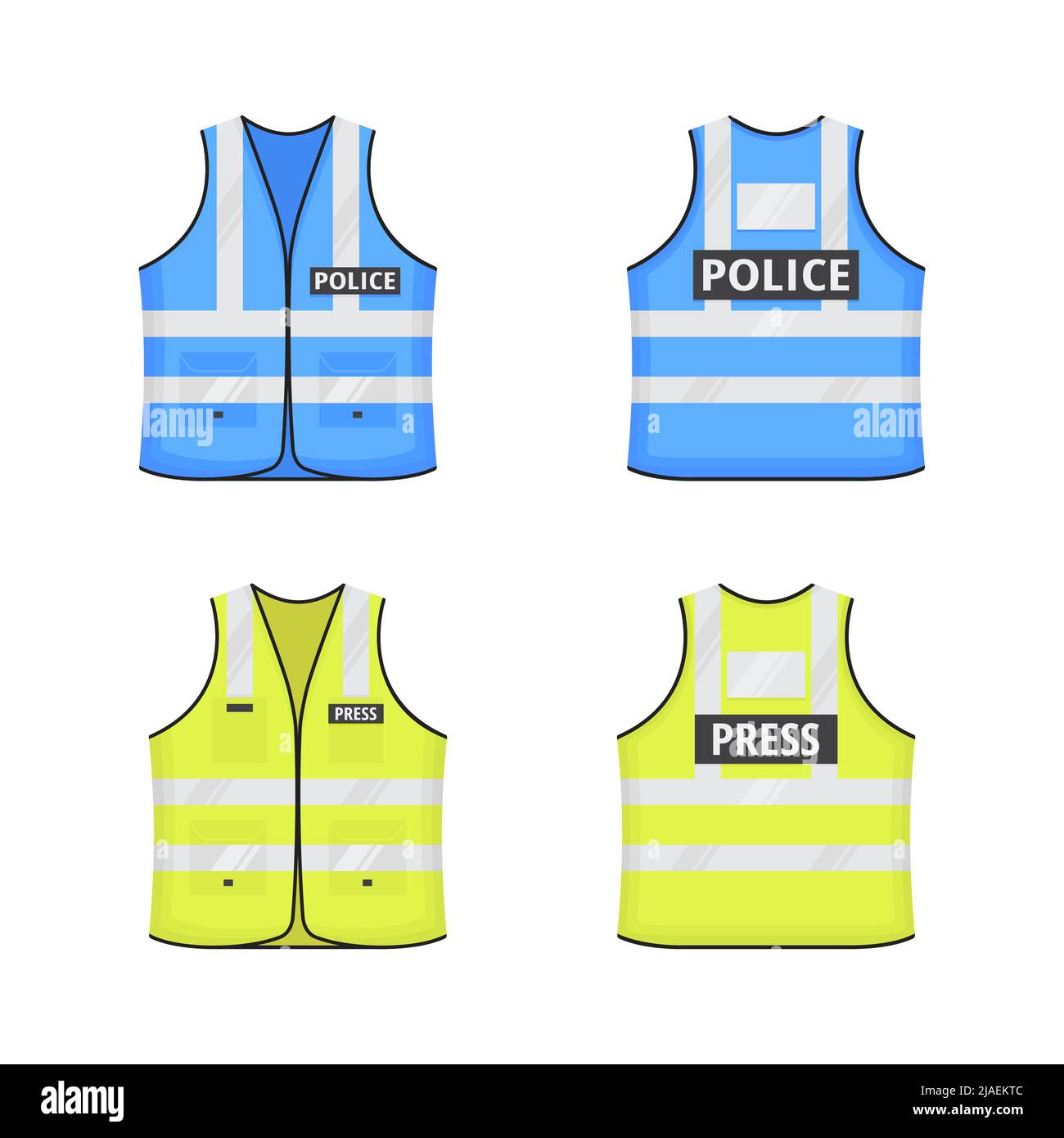Safety reflective vest with labes tag flat style design vector ...