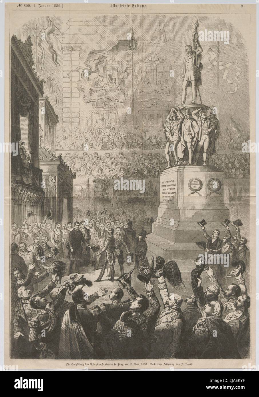 The unveiling of the Radetzky monument in Prague on November 13, 1858 ...