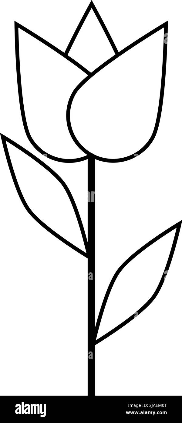 Leaves flower stem plant Stock Vector Images - Alamy