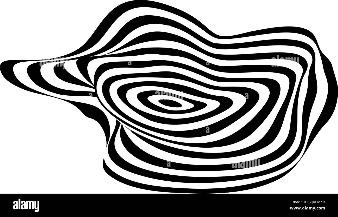 Abstract black and white stripe shape. Liquify Wave form Stock Vector ...