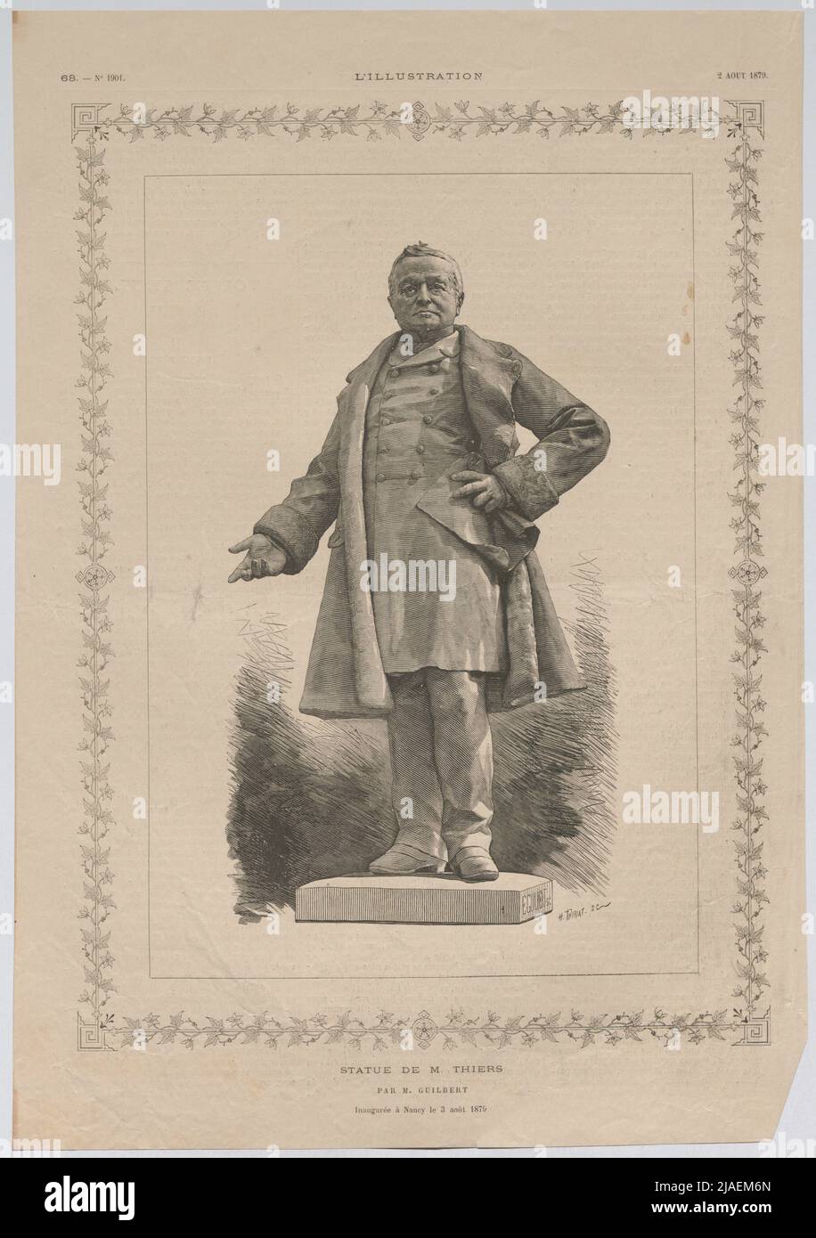 Statue the M. Thies's Paris M. Guillar Inauce at Nancy Le 3 Août 1879 ...