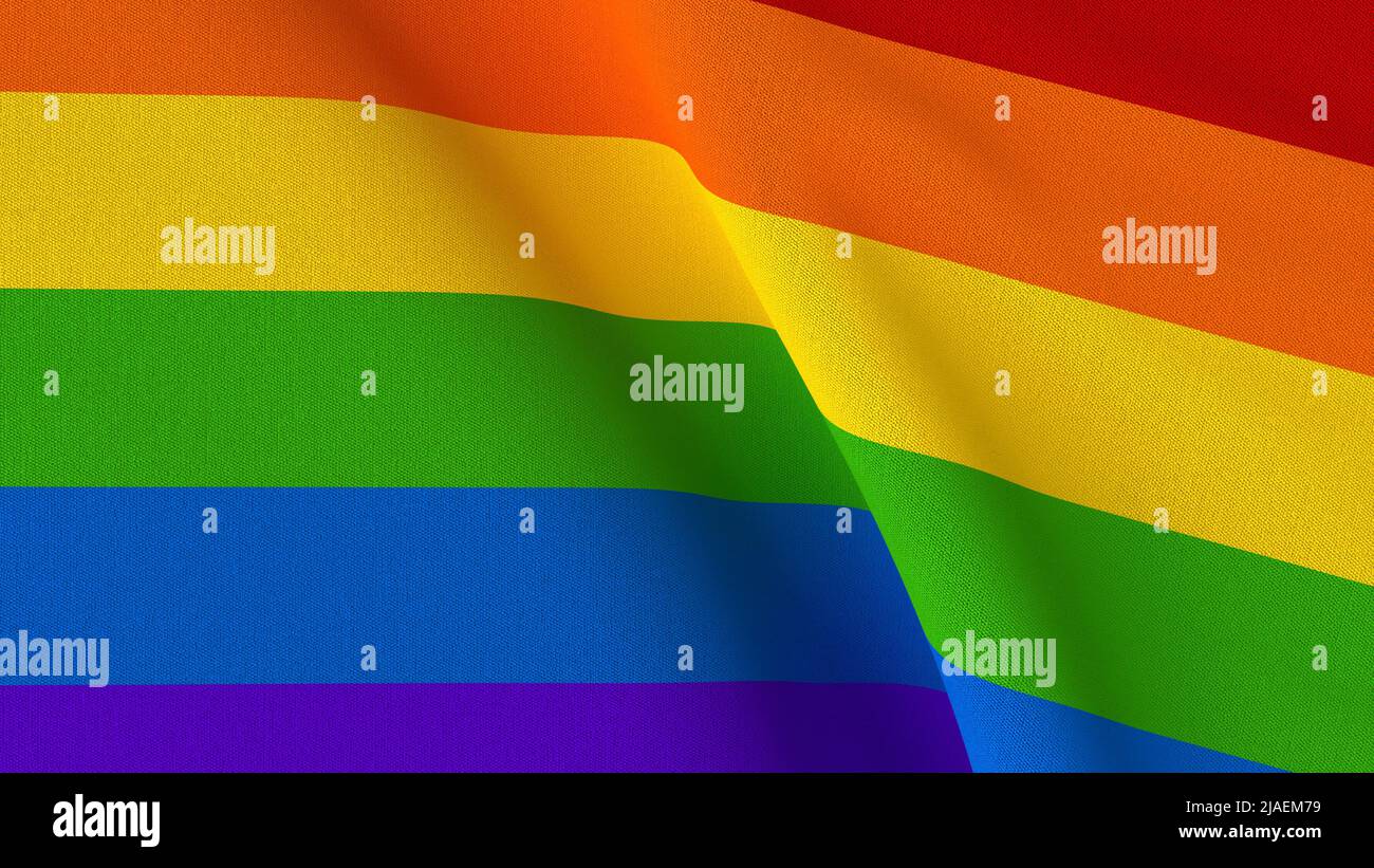 Fabric texture of LGBTQ flag in rainbow colors Stock Photo - Alamy
