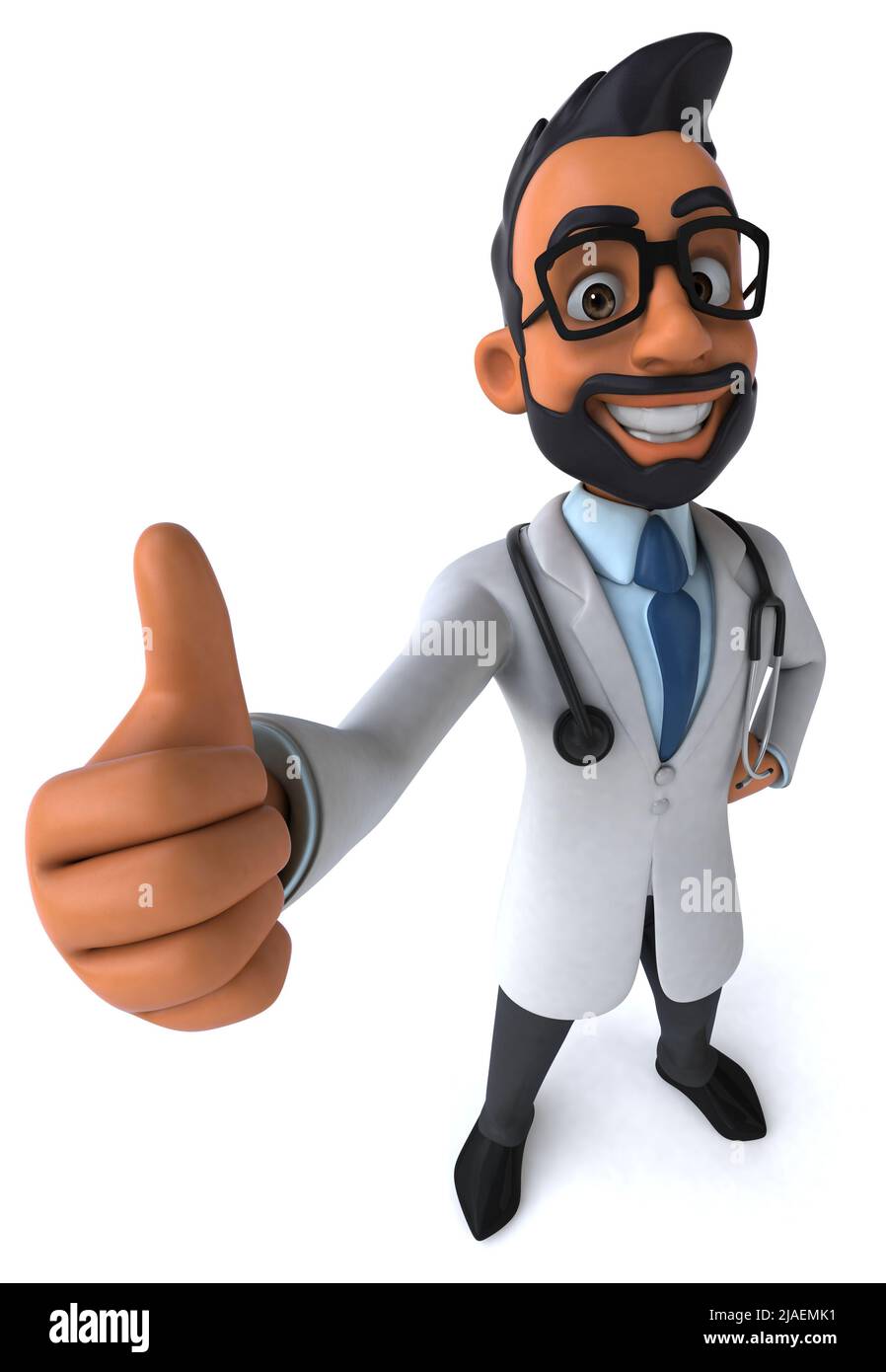 Fun 3D cartoon illustration of an indian doctor Stock Photo - Alamy