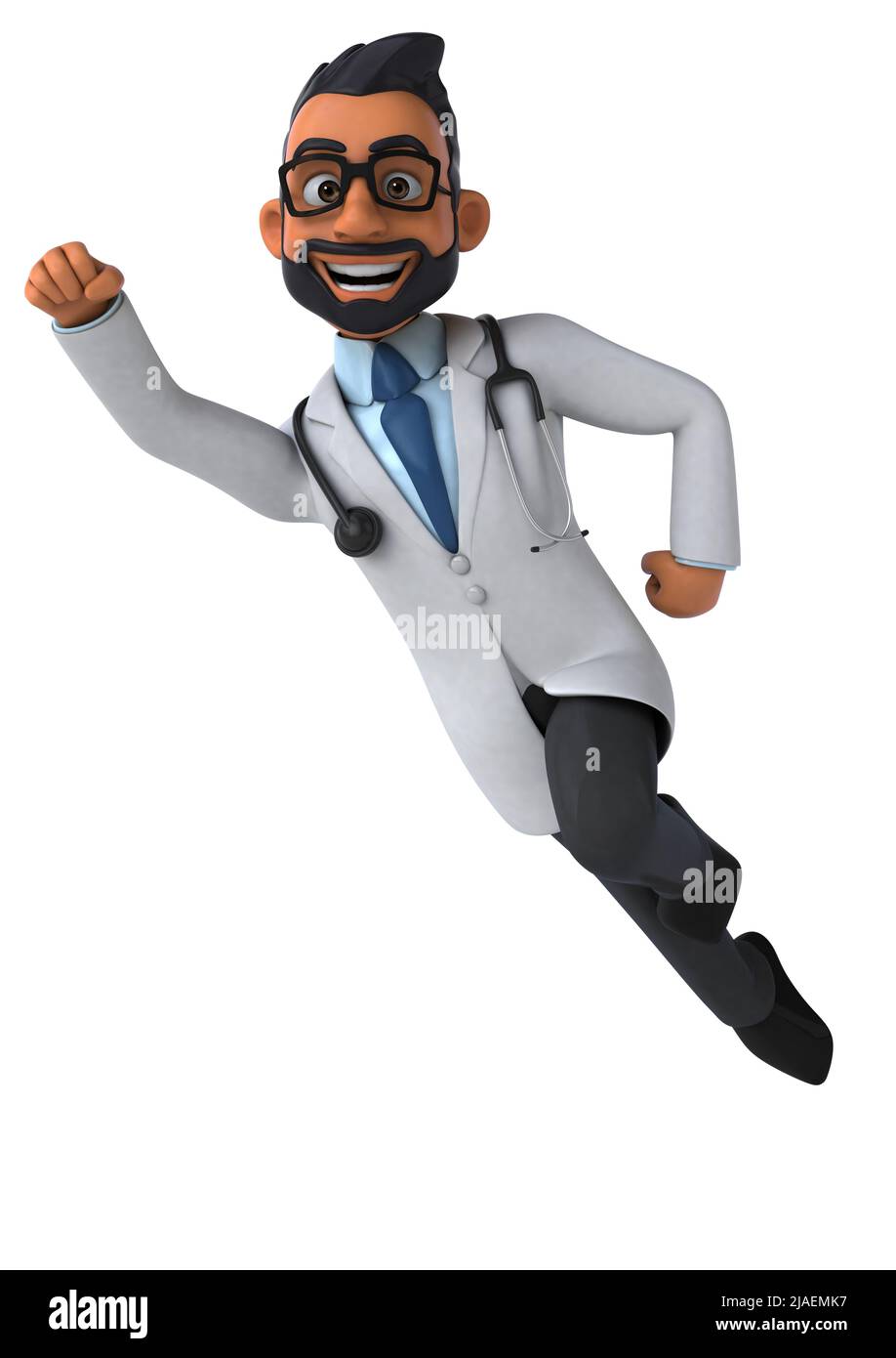 Fun 3D cartoon illustration of an indian doctor Stock Photo - Alamy