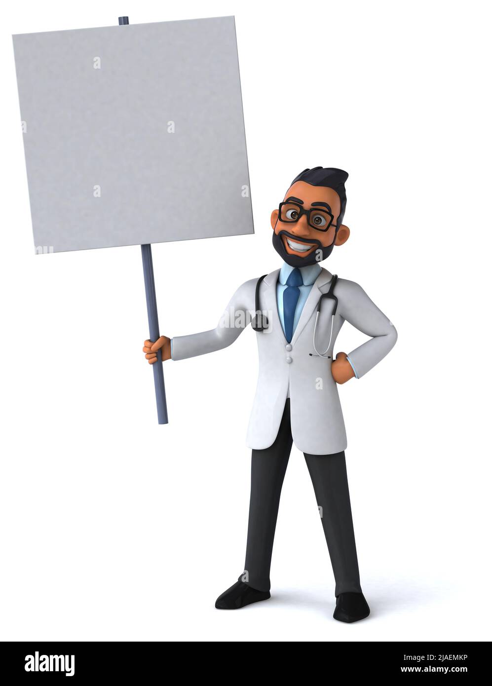 Fun 3D cartoon illustration of an indian doctor Stock Photo - Alamy