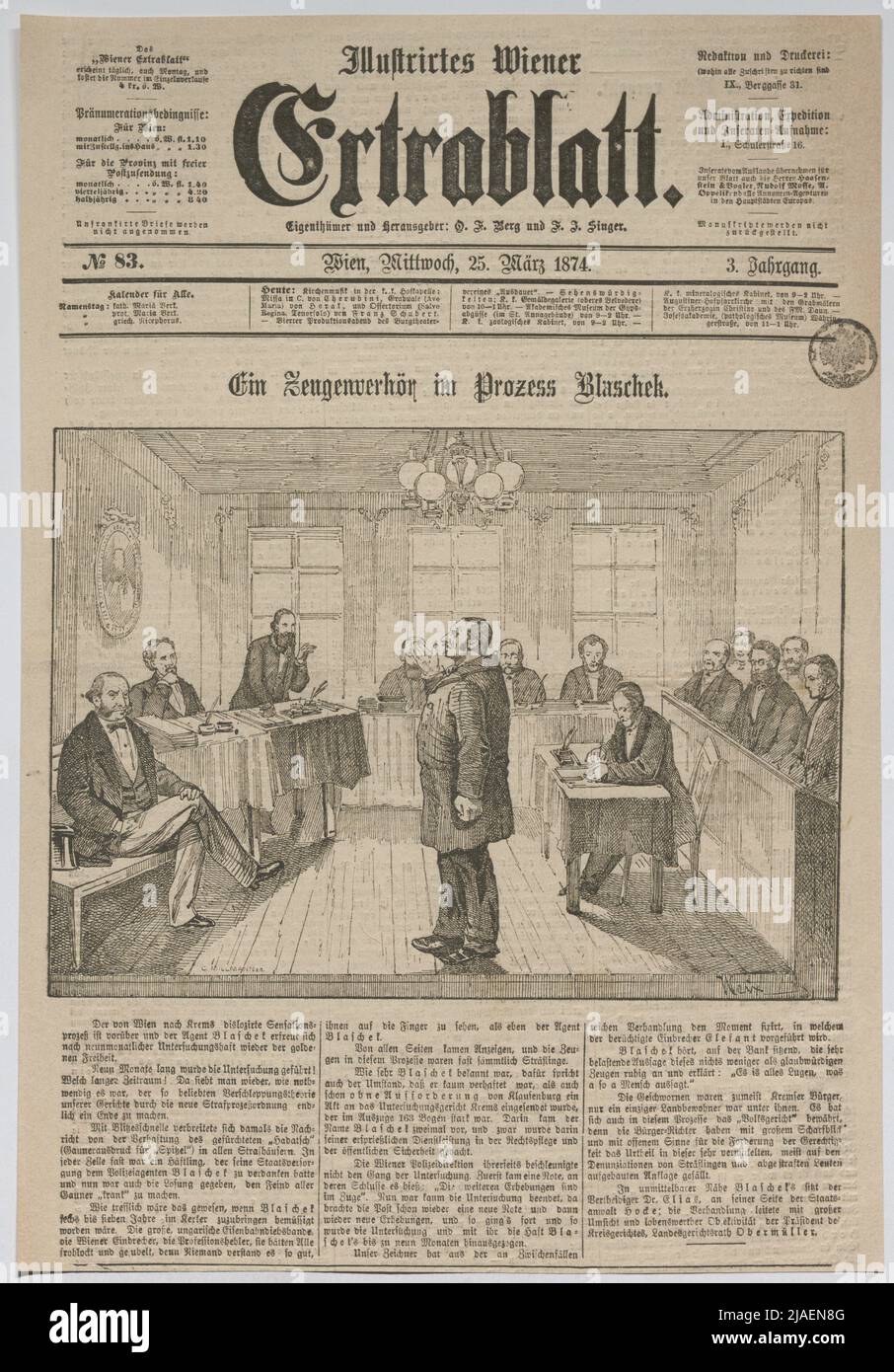 A witness interrogation in the Blaschek trial (title page of ...