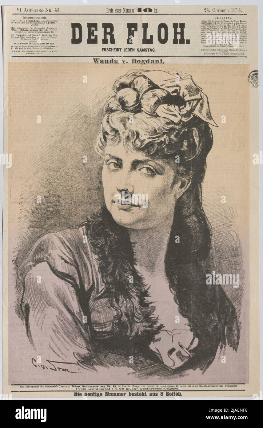 Wanda von Bogdani (title page of "Der Floh"). Carl von Stur (1840-1905), artist Stock Photo - Alamy