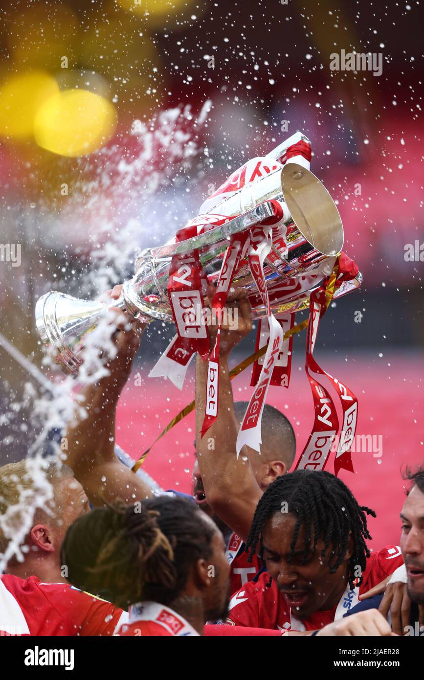 London, UK. 29th May, 2022. The sky bet Championship Play-Off Final trophy at the Championship ...