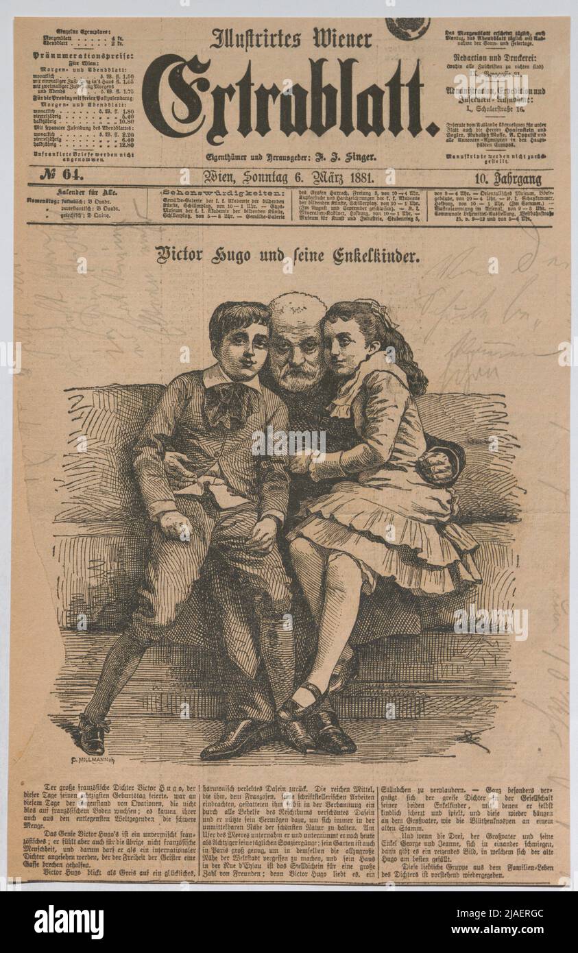 Victor Hugo and his grandchildren ("Illustrated Wiener Extrablatt"). C ...