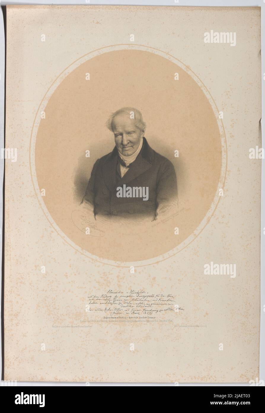 Alexander von Humboldt. Rudolf Hoffmann, lithographer, Joh. Haller ...