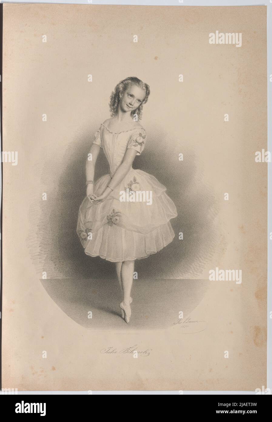 Julie Bilimek. Josef Anton Bauer (1820-1905), Lithographer, Johann Rauh ...