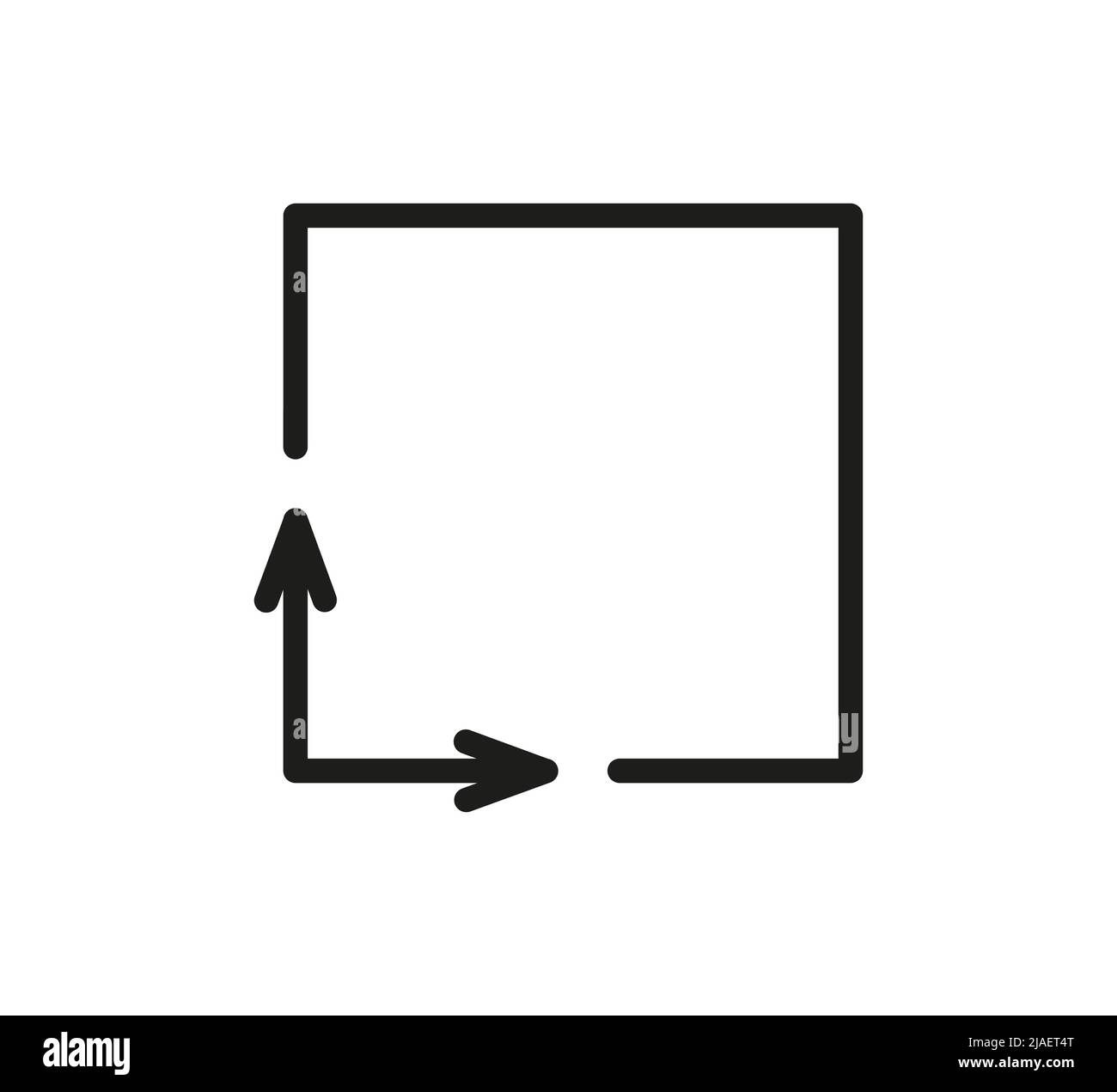 Square area icon. Coordinate axes sign. Coordinate system. Flat math ...
