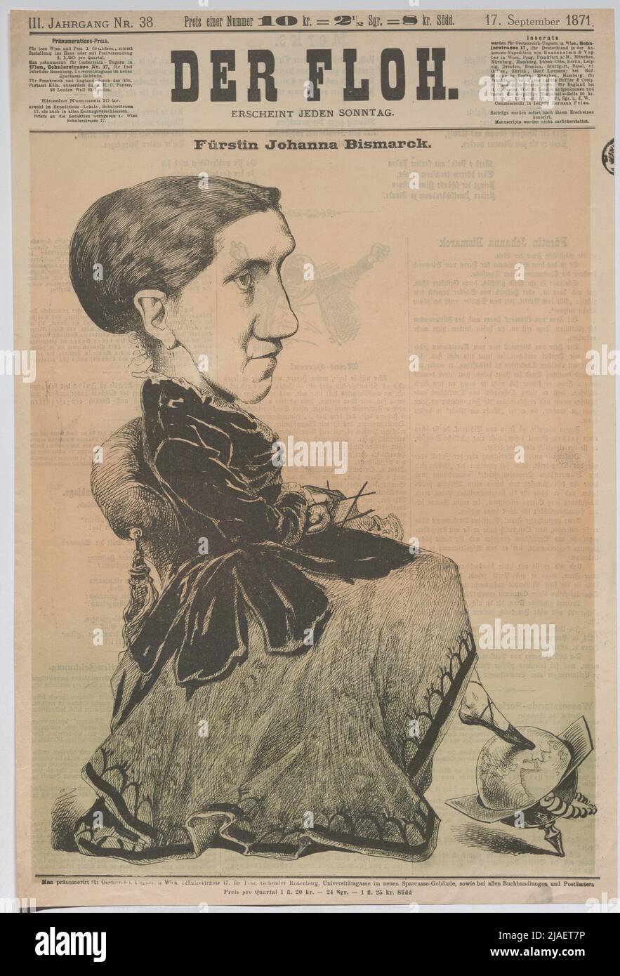 Princess Johanna Bismarck (title page of "Der Floh"). Unknown Stock ...