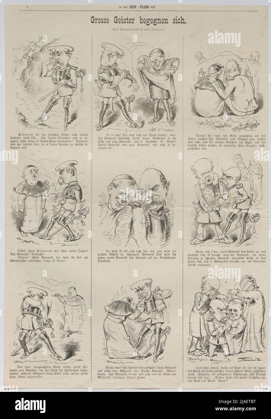 Bismarck, Antonelli, Wilhelm I., Pope Pius IX.; Great ghosts meet. (A ...