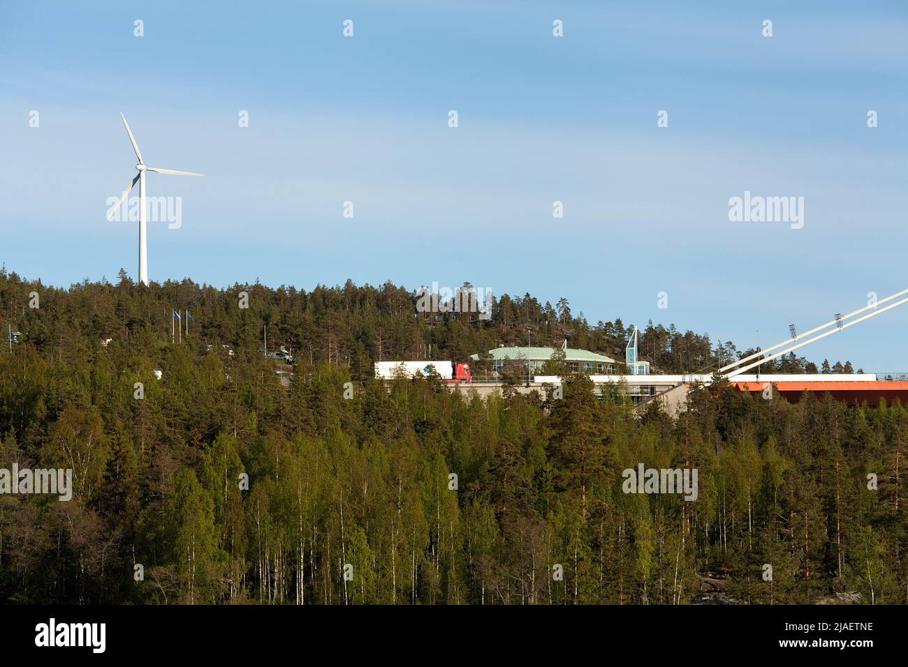 HIGH COAST BRIDGE, SWEDEN ON MAY 22, 2022. View of the northern bridge ...