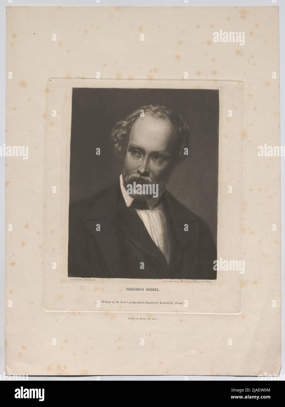 Friedrich Hebbel. Christian Mayer (1812-1870), Mezzotint Artist, Carl ...
